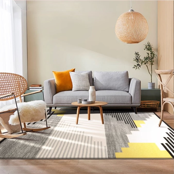 Yalos Modern Grey and Yellow Area Rug